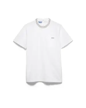 Prada Embroidered Jersey T-shirt