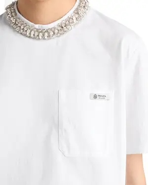 Prada Embroidered Jersey T-shirt