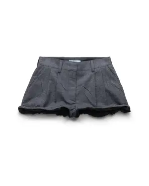 Prada Grisaille And Antiqued Satin Shorts - Grey