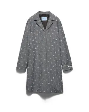 Prada Single-breasted Embroidered Pinstripe Coat