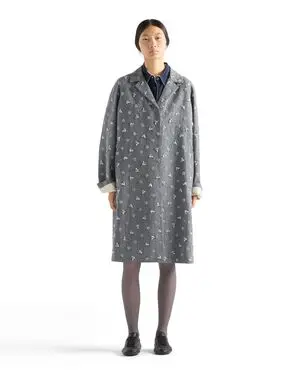 Prada Single-breasted Embroidered Pinstripe Coat
