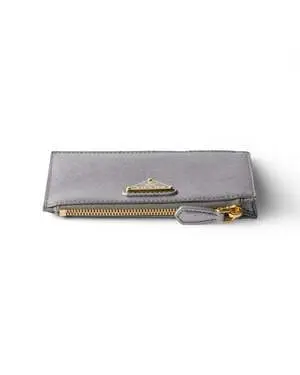 Prada Saffiano Leather Card Holder - Gold/silver