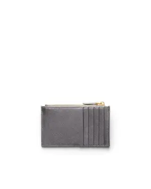 Prada Saffiano Leather Card Holder - Gold/silver