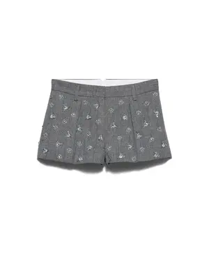 Prada Pinstripe Wool Shorts - Grey