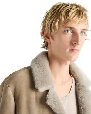 Prada Shearling Coat - Grey