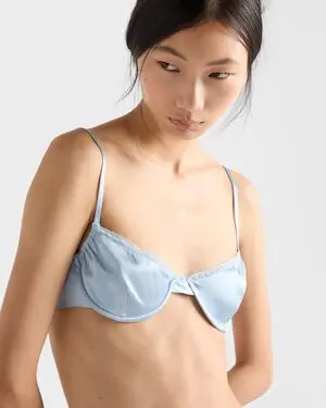 Prada Vintage-look Satin Bra - Lake Blue