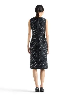 Prada Embroidered Scuba Sheath Dress