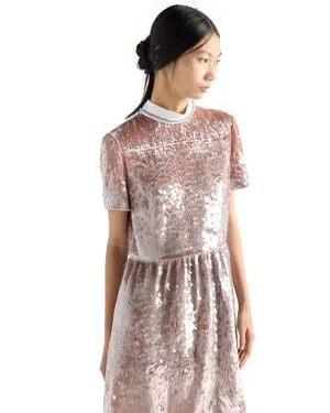 Prada Sequined Velvet Mini-dress