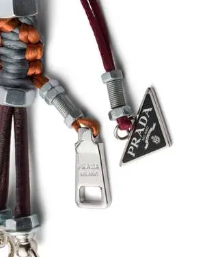 Prada Robot Metal Key Ring Charm - Red