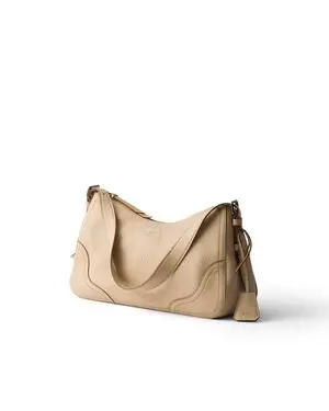 Prada Aimèe Large Leather Shoulder Bag - Neutral
