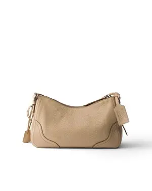 Prada Aimèe Large Leather Shoulder Bag - Neutral