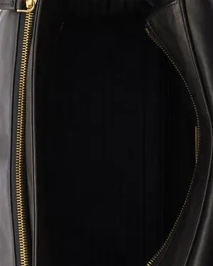 Prada Large Nappa Leather Shoulder Bag With Flap - Black