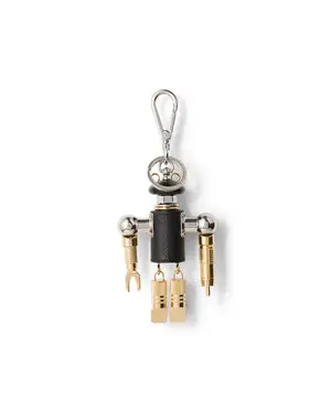 Prada Robot Saffiano Leather Key Ring Charm