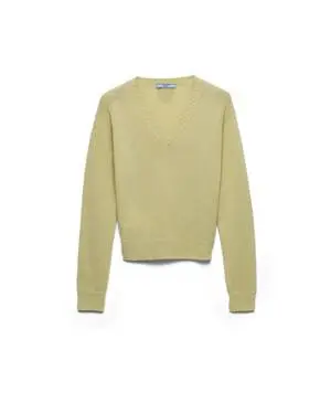Prada Wool And Cashmere V-neck Sweater - Green