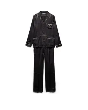 Prada Vintage-look Satin Pajamas - Black