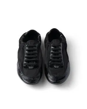 Prada Collapse Re-nylon And Leather Sneakers - Black