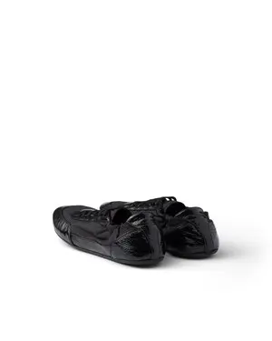 Prada Collapse Re-nylon And Leather Sneakers - Black
