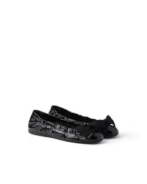 Prada Patent Leather Ballerinas With Bow