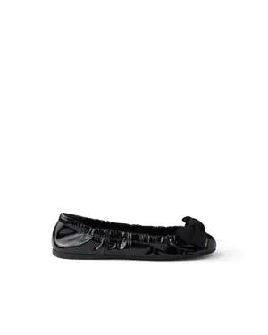 Prada Patent Leather Ballerinas With Bow