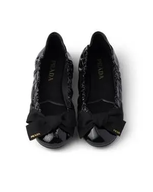 Prada Patent Leather Ballerinas With Bow