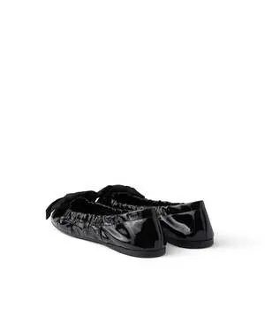 Prada Patent Leather Ballerinas With Bow