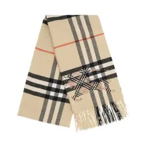 Burberry Mu G Check Ekd X Stitch Scarf 'sand - Tan