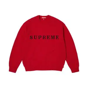Supreme Contrast Logo Sweater - Red