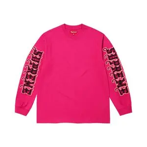 Supreme Intarsia Sleeve Long-sleeve Top - Pink