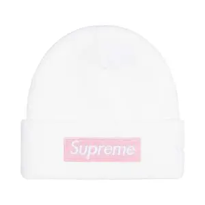 Supreme New Era Box Logo Beanie - White