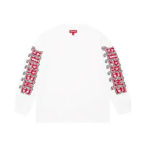 Supreme Intarsia Sleeve Long-sleeve Top - White