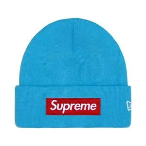 Supreme New Era Box Logo Beanie - Blue