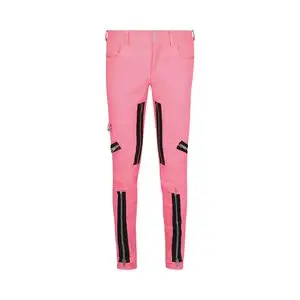 Givenchy Exposed Zipper Skinny Leather Pants - Pink
