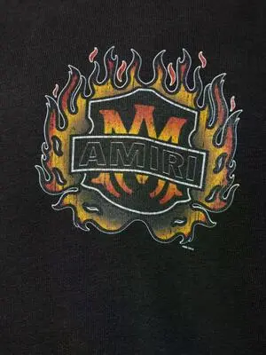 Amiri Flame-graphic T-shirt - Black