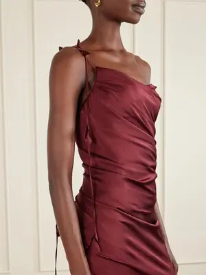 MARMAR HALIM Embellished Draped Satin Bustier Gown