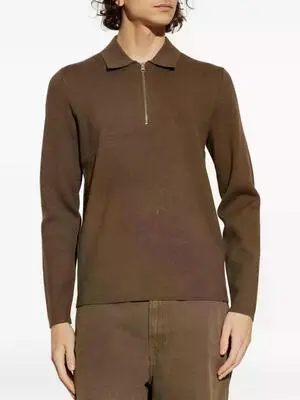 SAMSOE SAMSOE Half-zip Polo Shirt - Brown