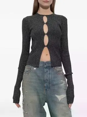 Amiri Cut-out Knit Cardigan - Grey