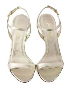 Prada Metallic Leather Sandals