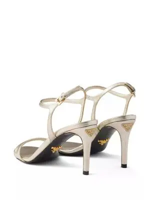 Prada Metallic Leather Sandals