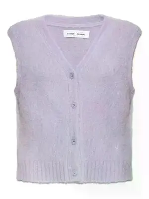 SAMSOE SAMSOE Buttoned V-neck Knitted Vest