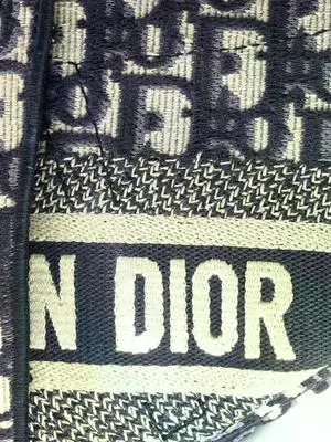 Dior Saddle Handbag Logo Embroidered Oblique Canvas - Blue