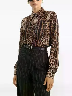 Dolce & Gabbana Leopard-print Shirt - Brown