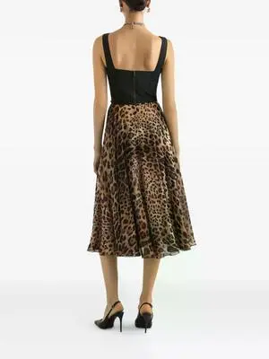 Dolce & Gabbana Leopard-print Pleated Midi Skirt