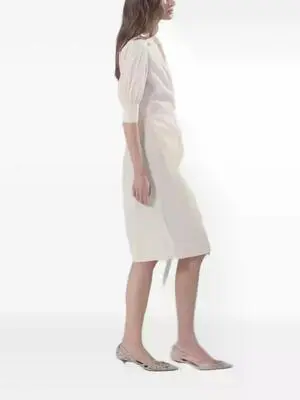 Pinko Collared Dress With Ring Detail - Neutrals