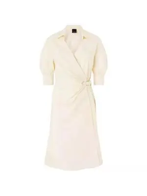 Pinko Collared Dress With Ring Detail - Neutrals