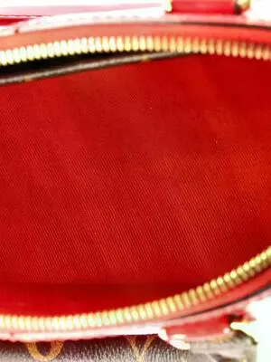 LOUIS VUITTON Alma Handbag Vernis Monogram Canvas Bb Satchel - Red