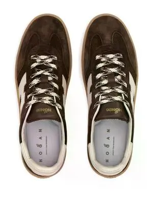 Hogan Textured Logo-appliqué Sneakers - Brown