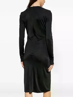 Versace Medusa-plaque Draped Dress - Black