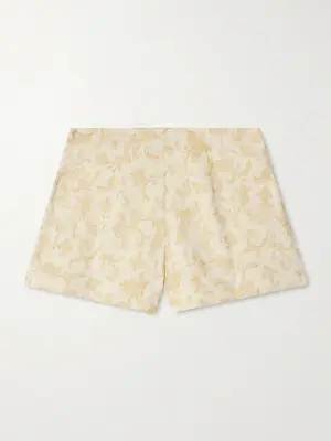 Posse Isla Printed Linen And Silk-blend Shorts
