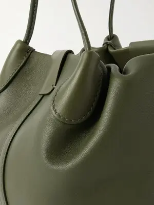 Loro Piana Bale Softy Leather Bucket Bag - Green