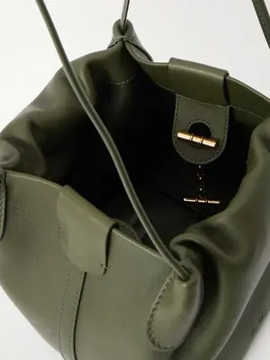 Loro Piana Bale Softy Leather Bucket Bag - Green